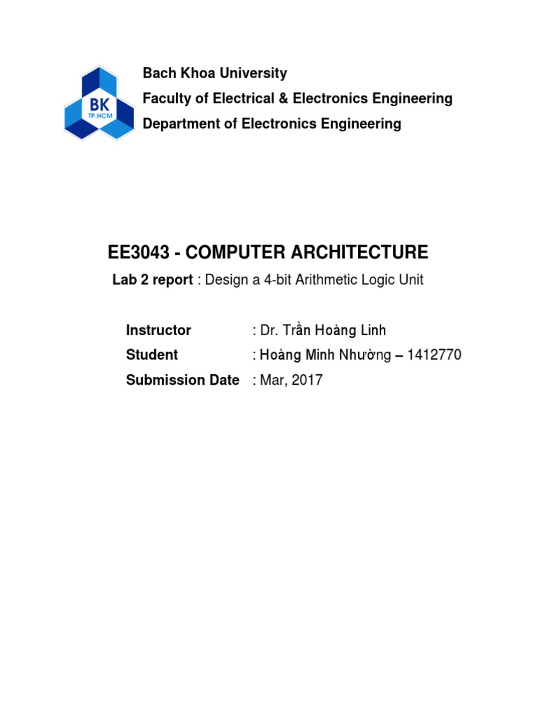 4-Bit ALU Design and Simulation Report | PDF | Digital Technology ...