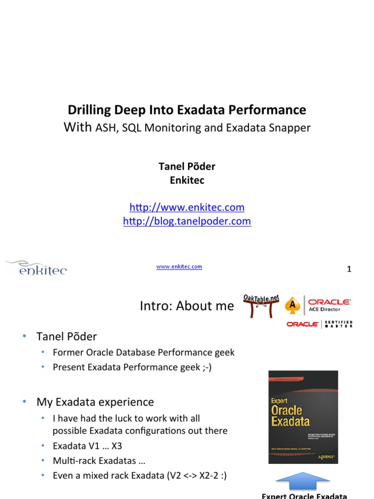 Tanel Poder Drilling Deep Into Exadata Performance Pdf Pdf Inputoutput Information Technology 1025