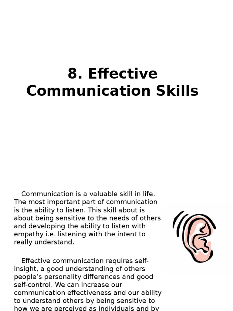 Effective Communication Skills | Download Free PDF | Extraversion And ...
