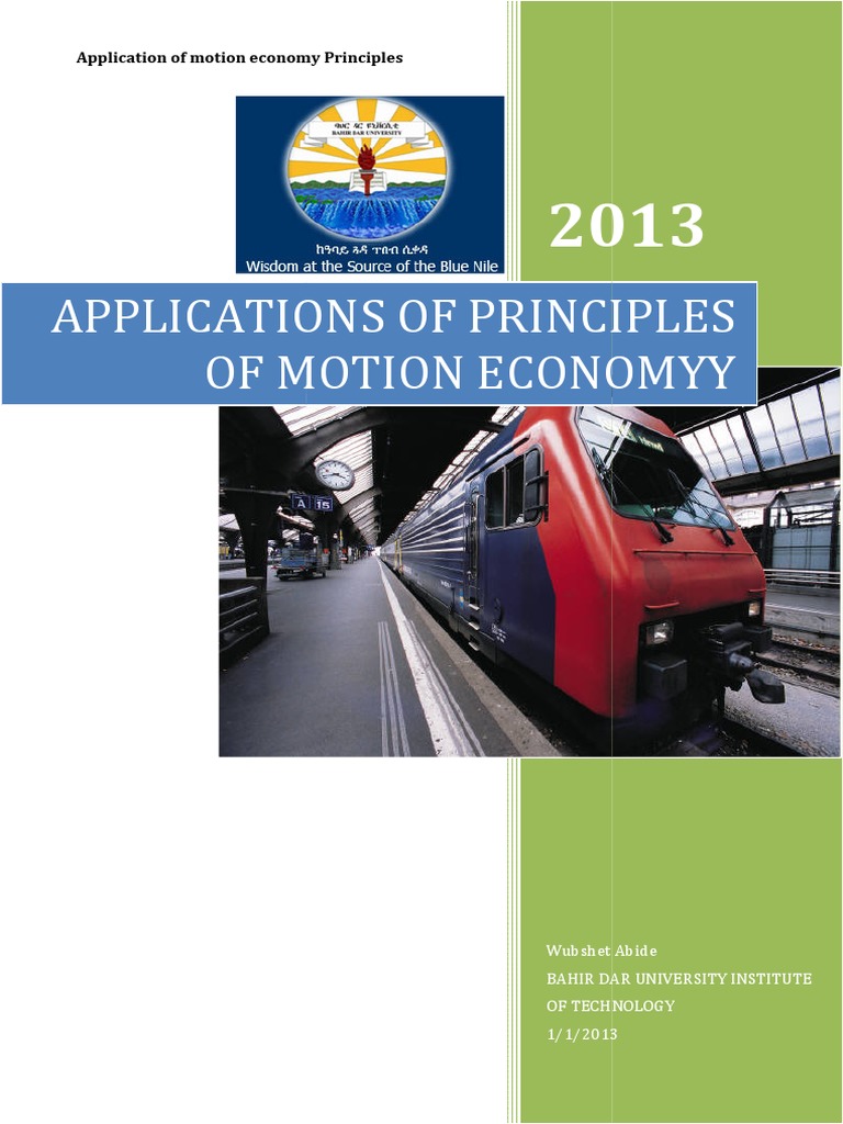 Applications of Principles of Motion Economy | PDF | Momentum ...