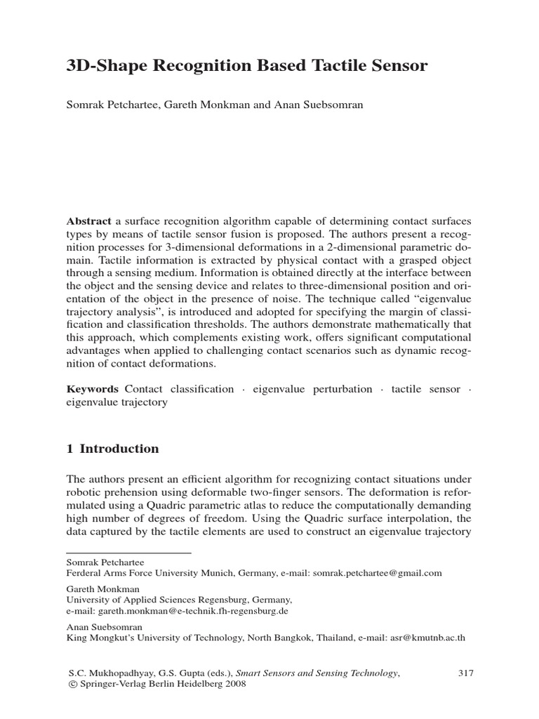 IX-4.3D-Shape Recognition Based Tactile Sensor | PDF
