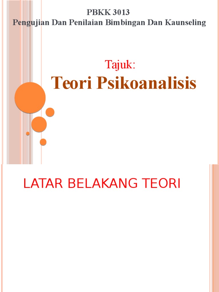 Teori Psikoanalisis | PDF