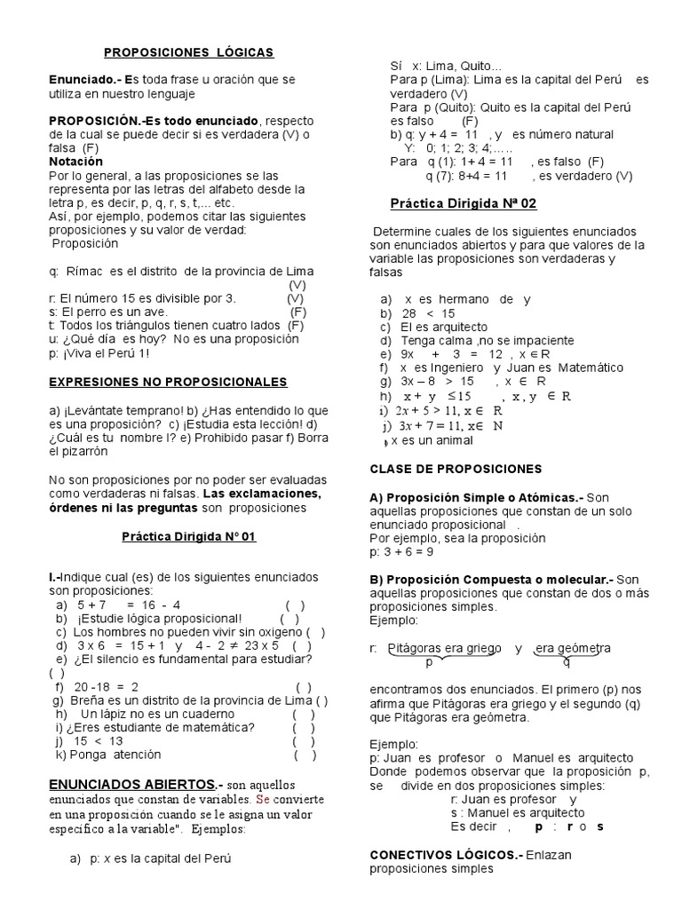 Proposiciones Compuestas | PDF