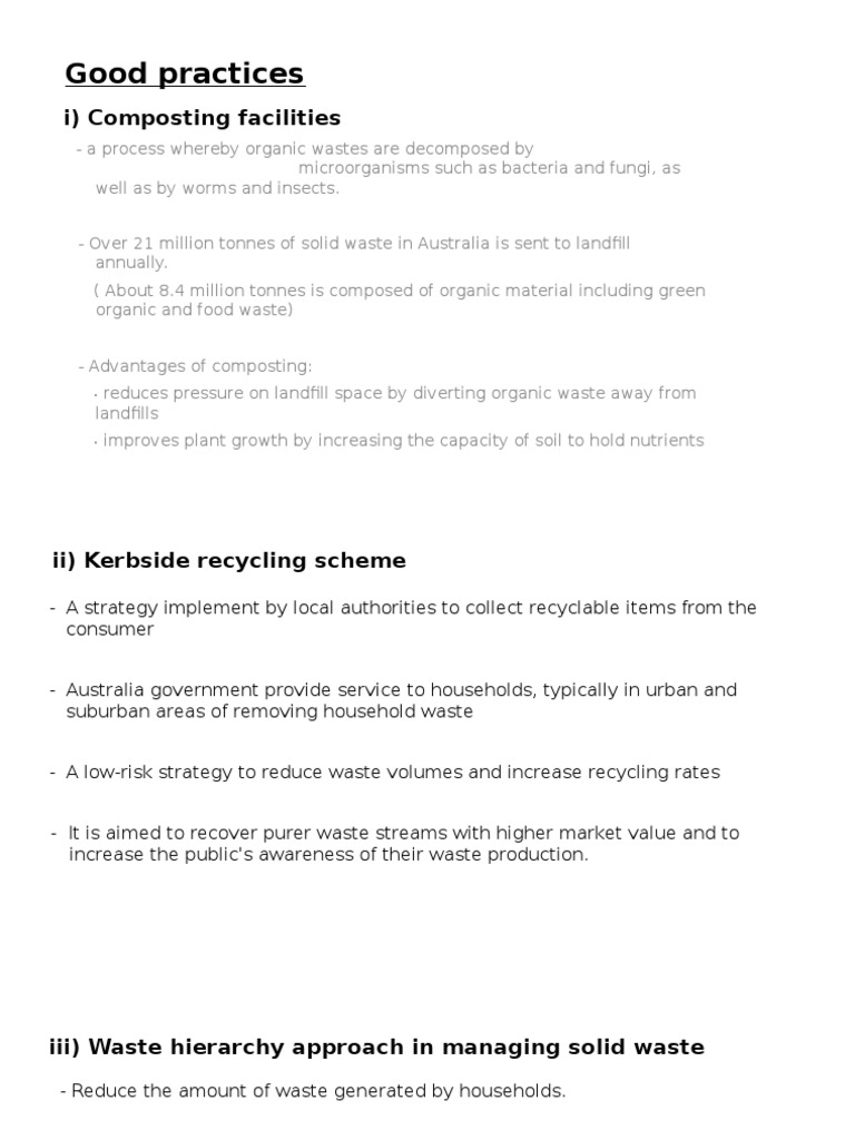 Effective Waste Management Practices in Australia | PDF