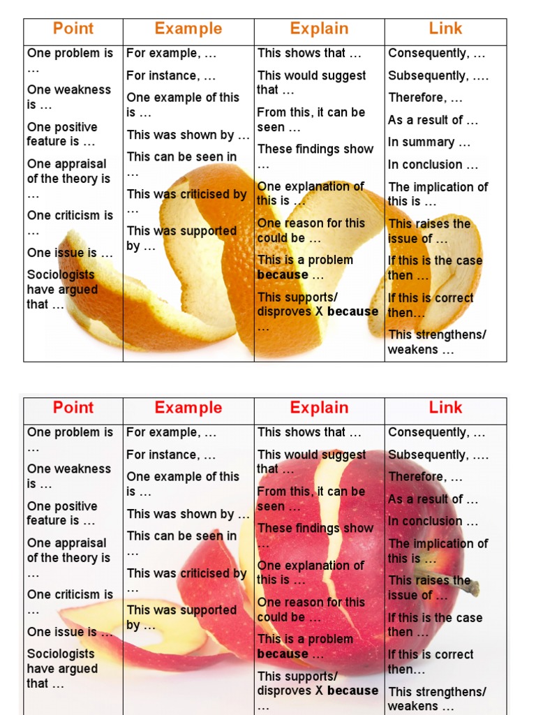 Point Example Explain Link: Because | Download Free PDF | Sociology ...