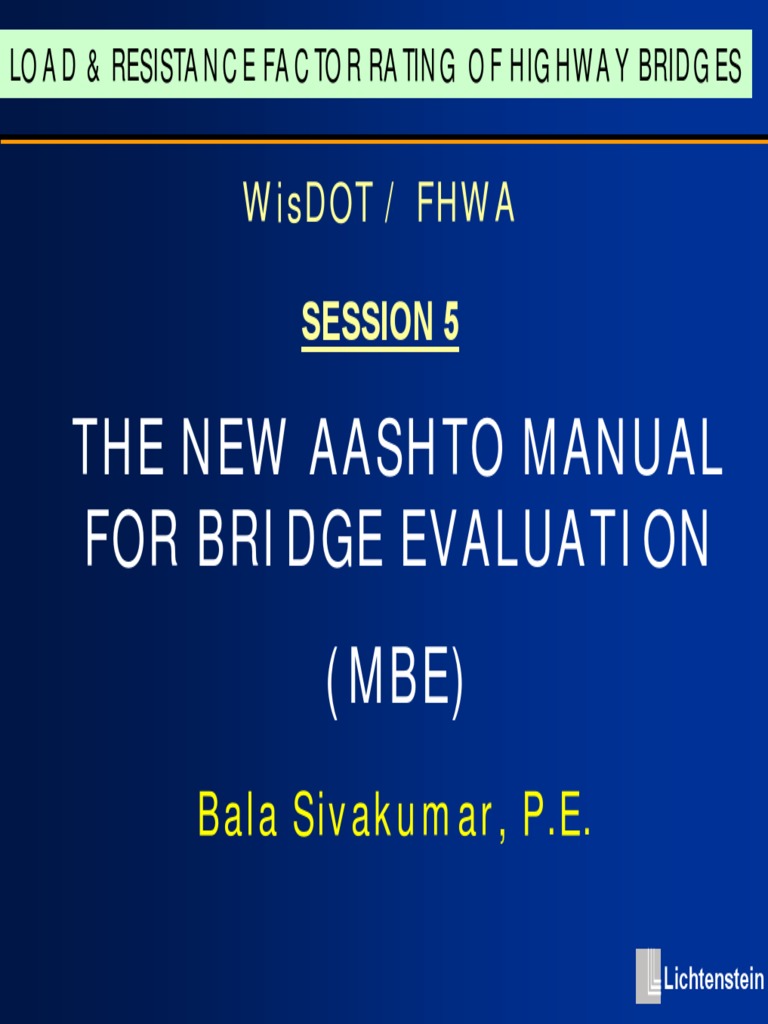 The New Aashto Manual For Bridge Evaluation (LRFR) PDF | PDF