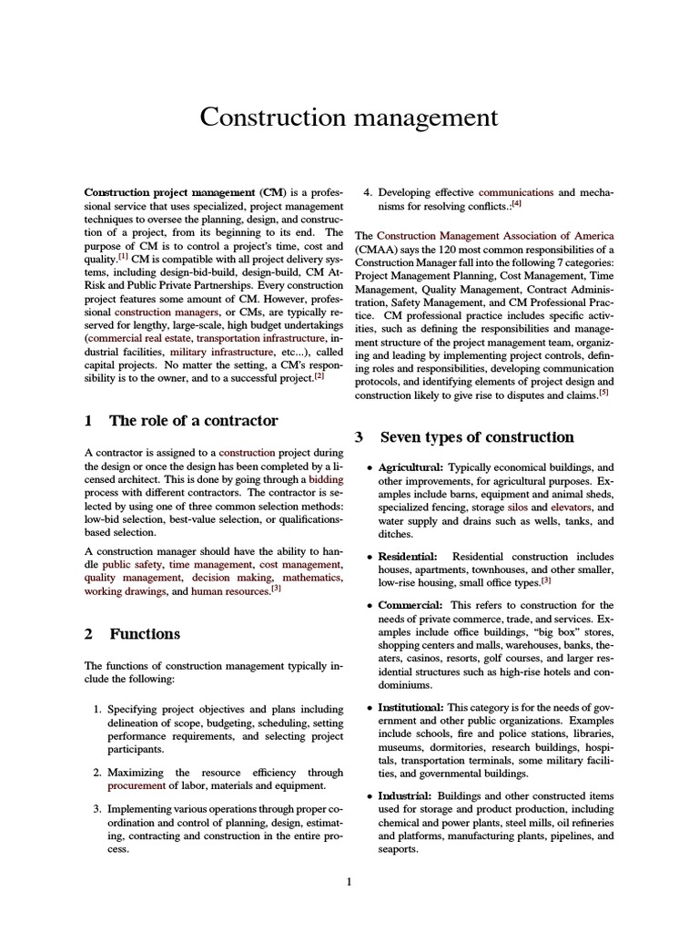 Construction Management | PDF | Construction Management | General ...