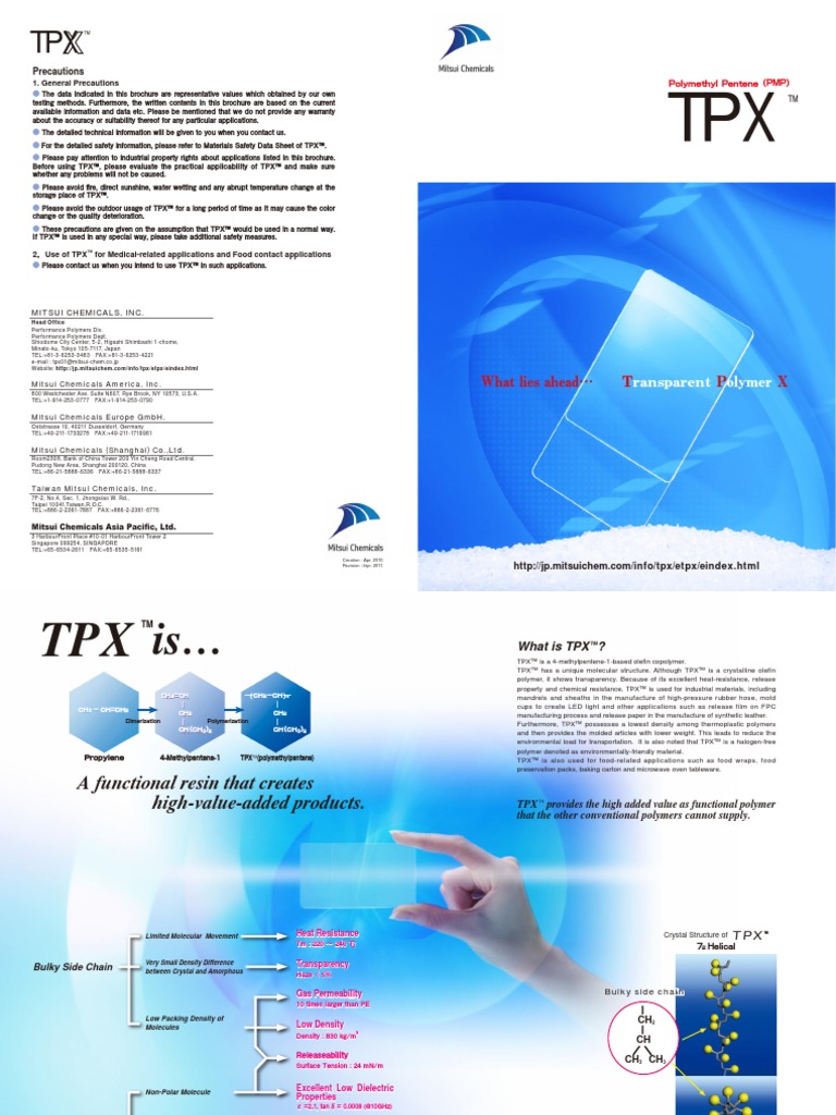 TPX Brochure | PDF | Poly(Methyl Methacrylate) | Polyethylene