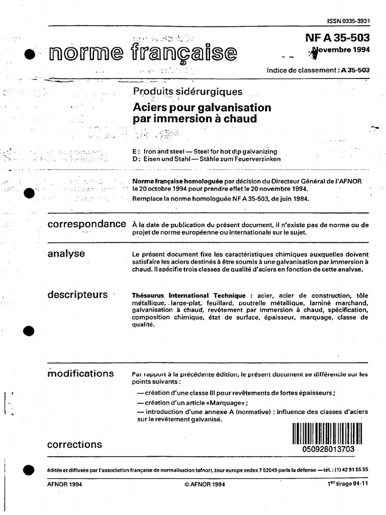 NF A 35-503 PDF | PDF