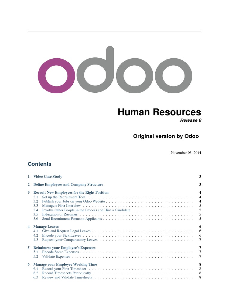 Odoo - Human Resources | PDF | Performance Appraisal | Recruitment