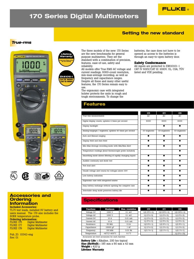 170 Series Digital Multimeters: Setting The New Standard | Download Free PDF | Electrical ...