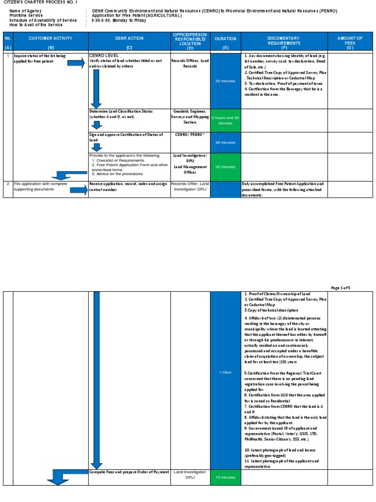 Sample Citizen Charter | Patent Application | Patent