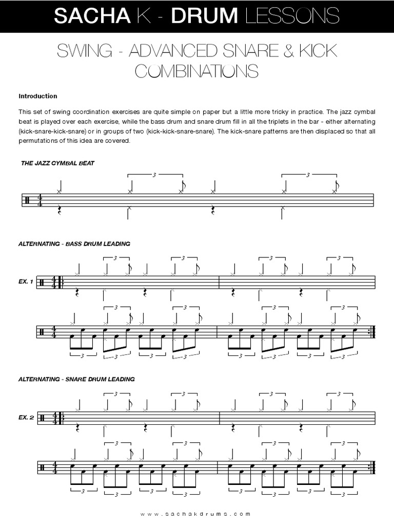 Advanced Swing Drum Coordination Exercises | PDF | Drum | Musical Forms