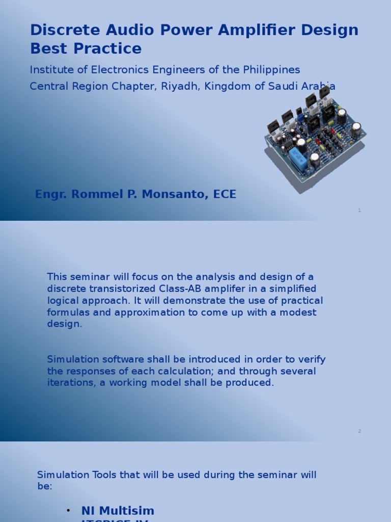 Discrete Audio Power Amplifier Design Best Practice | PDF