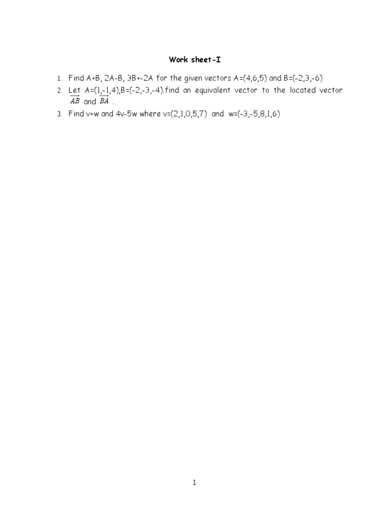 LA Worksheet | Download Free PDF | Mathematical Analysis | Algebra