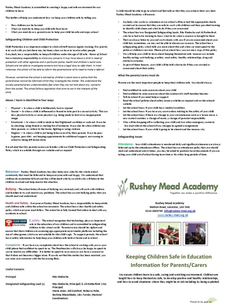 Keeping Children Safe in Education Leaflet | PDF | Caregiver | Child ...