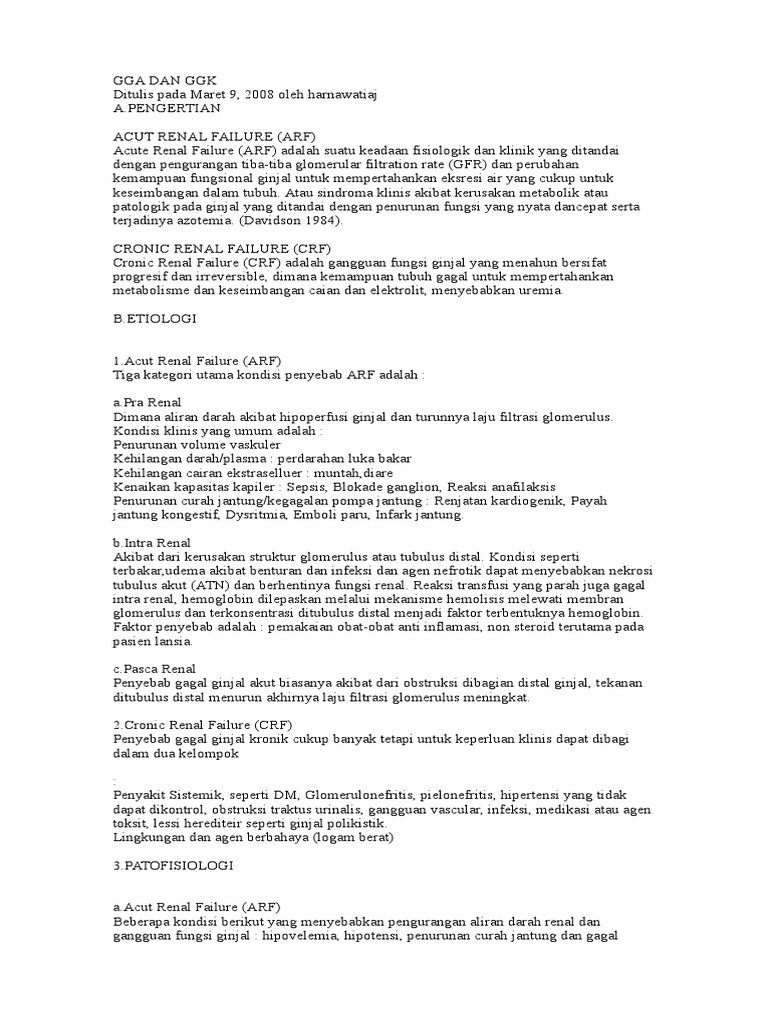 Acute Renal Failure (ARF DAN CRF) | PDF