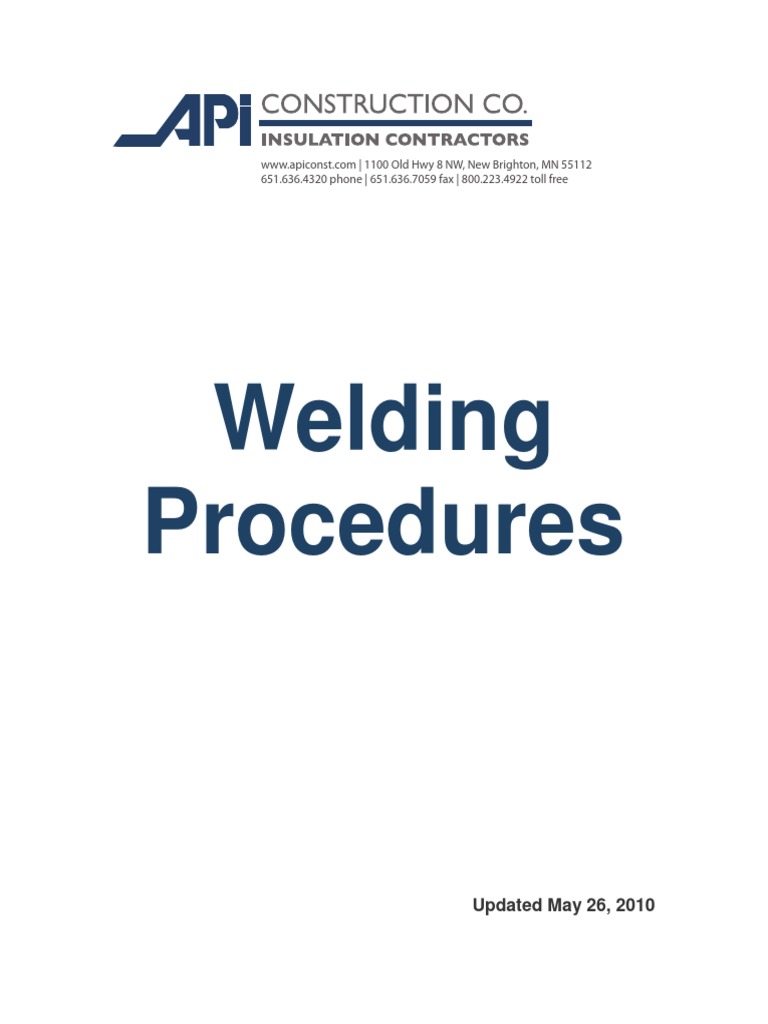 API Welding Procedures | Download Free PDF | Welding | Construction