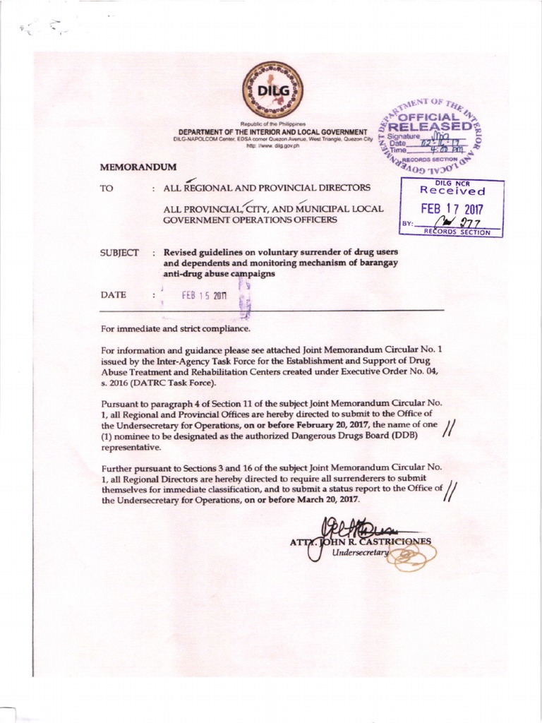 TF-DATRC JMC No. 1 | PDF | Substance Abuse | Drug Rehabilitation