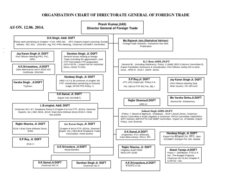 Organisation Chart of Directorate General of Foreign Trade | PDF
