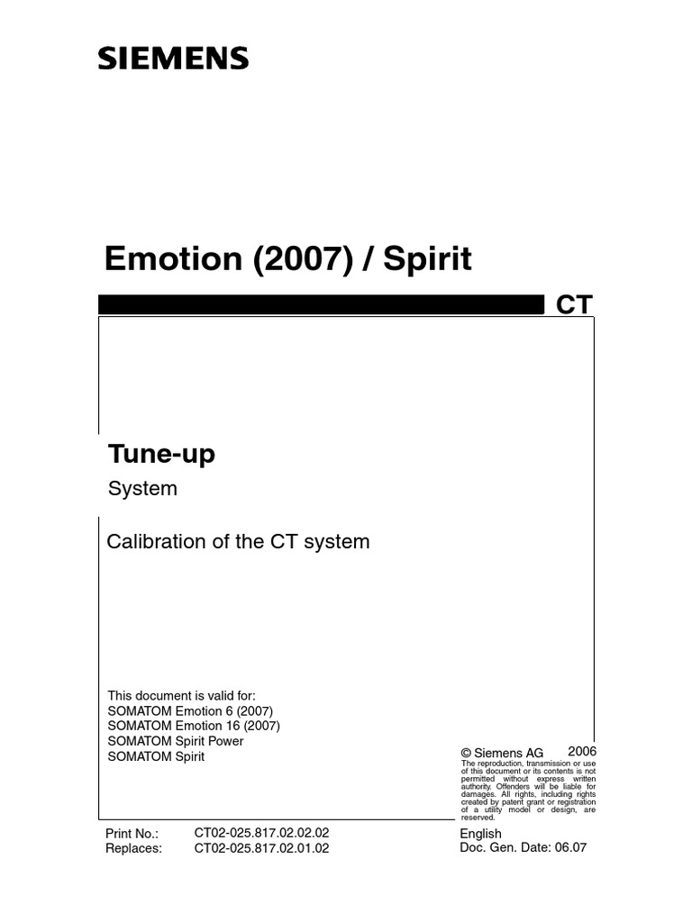 Tune Up (System) | PDF | Ct Scan | Temperature