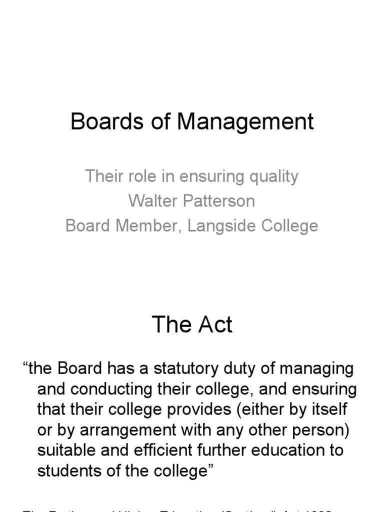 Boards of Management Quality | PDF | Corporate Governance | Board Of ...
