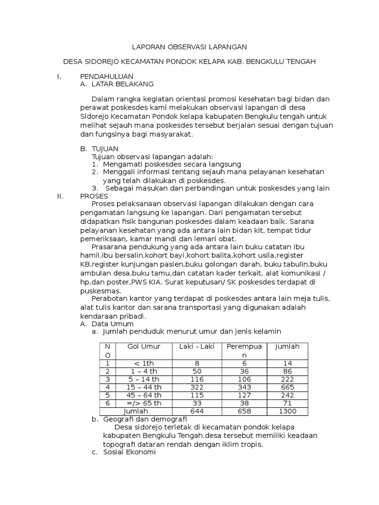 Laporan Observasi Lapangan