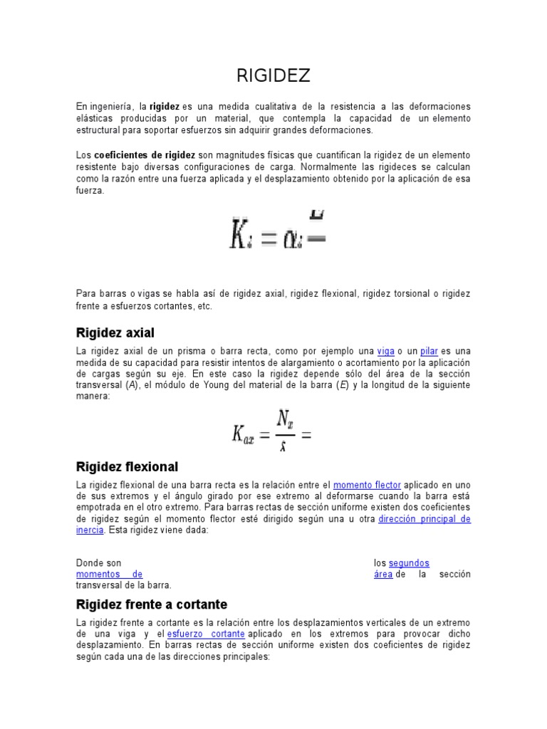 Rigidez | PDF | Rigidez | Mecanica clasica