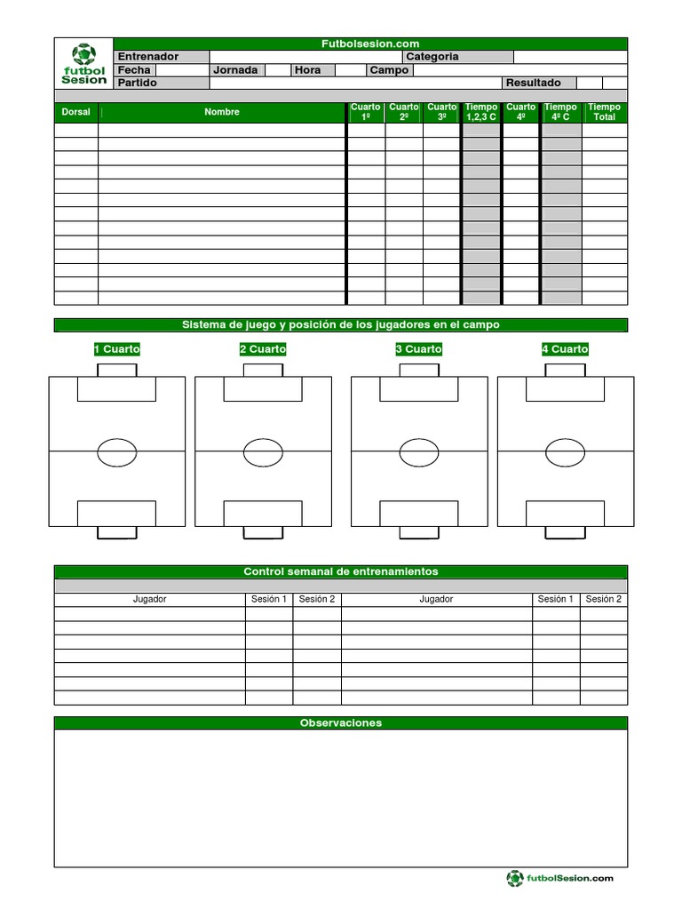 Informe Partido y Asistencia Futbol 7 | PDF