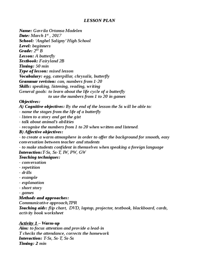 Butterfly Life Cycle Lesson Plan | PDF | Foreign Language Studies