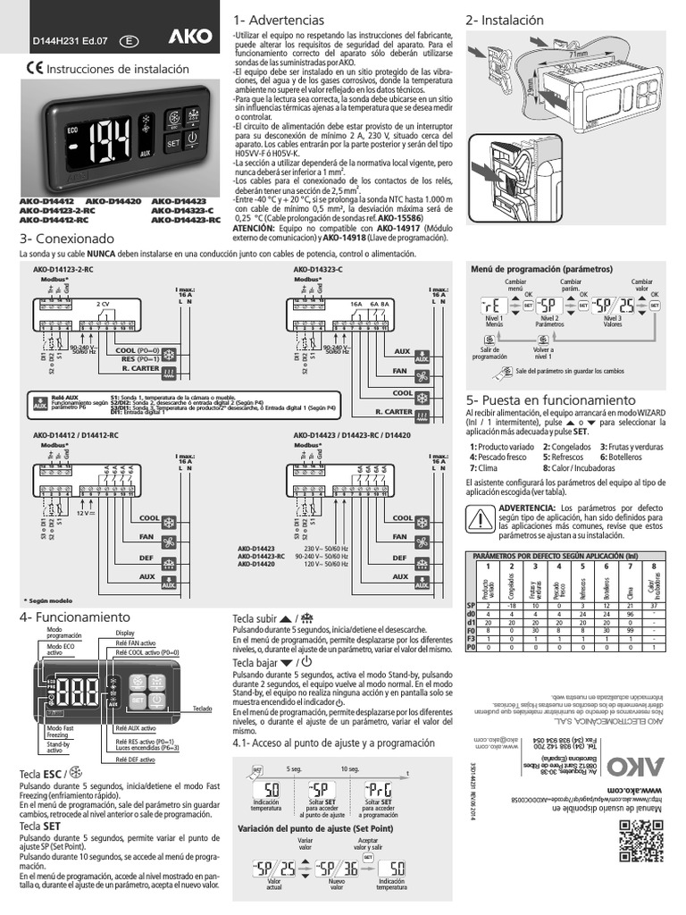 Ficha Técnica AKO D14123 2 RC | PDF | Relé | Science