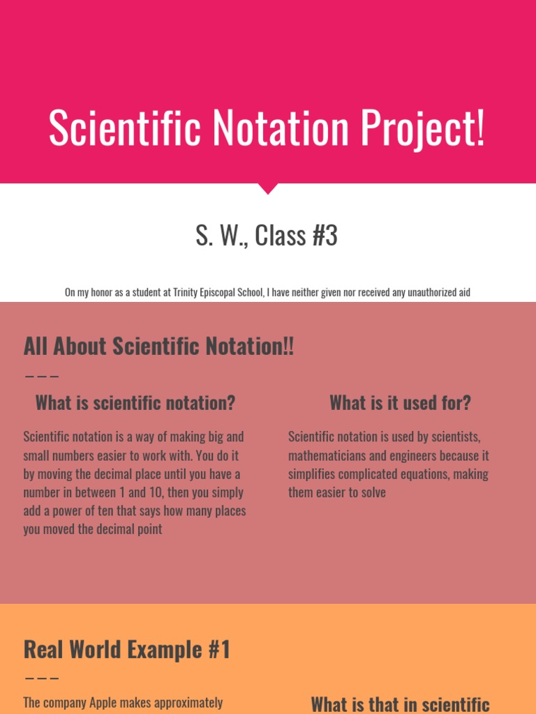Scientific Notation Project Student Sample | Download Free PDF ...