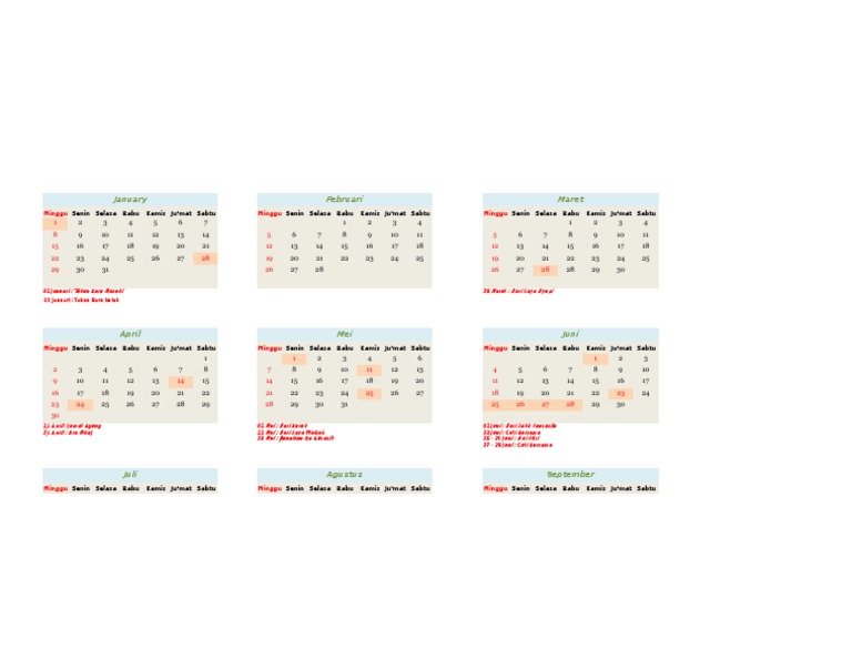 Any Year Calendar 1 | PDF
