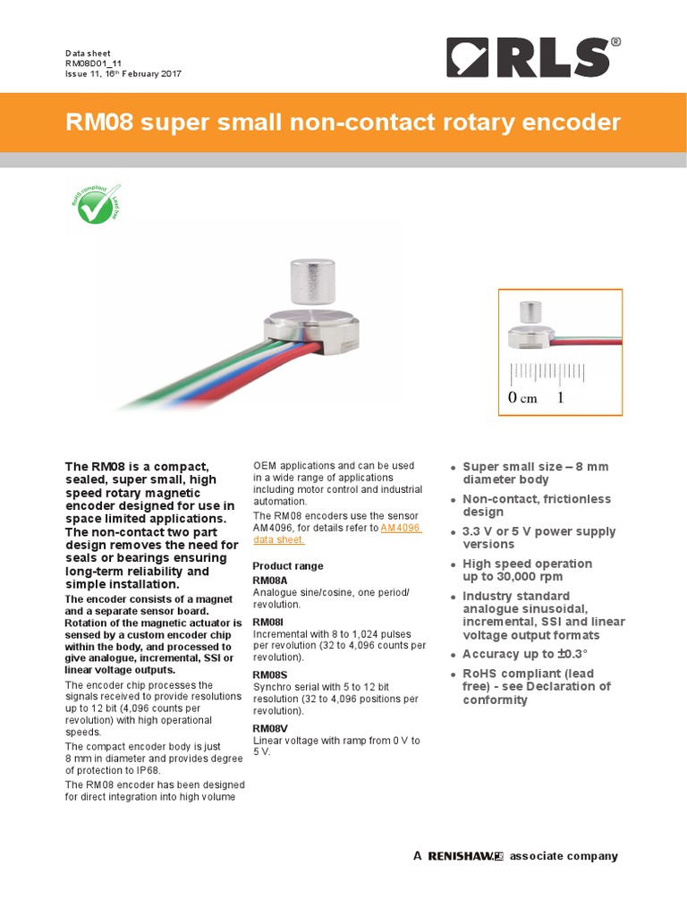 Data Sheet RM08 Super Small Non Contact Rotary Encoder | PDF ...