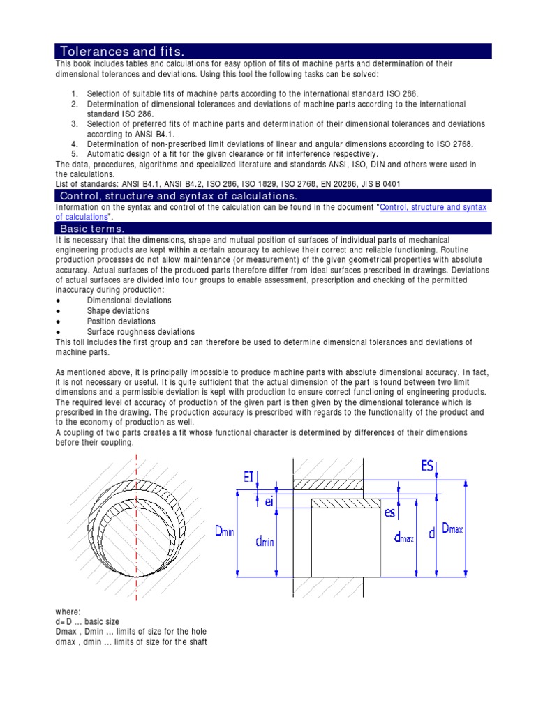 Guide To Fits & Tolerances | PDF | Engineering Tolerance | Mechanical ...