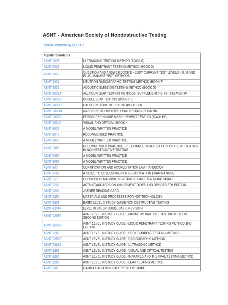Guia ASNT PDF | PDF | Nondestructive Testing | Mechanical Engineering