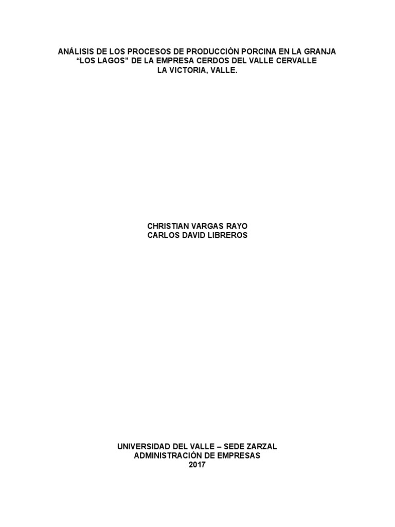 Anteproyecto Cervalle - Christian Vargas - Carlos Libreros | PDF ...