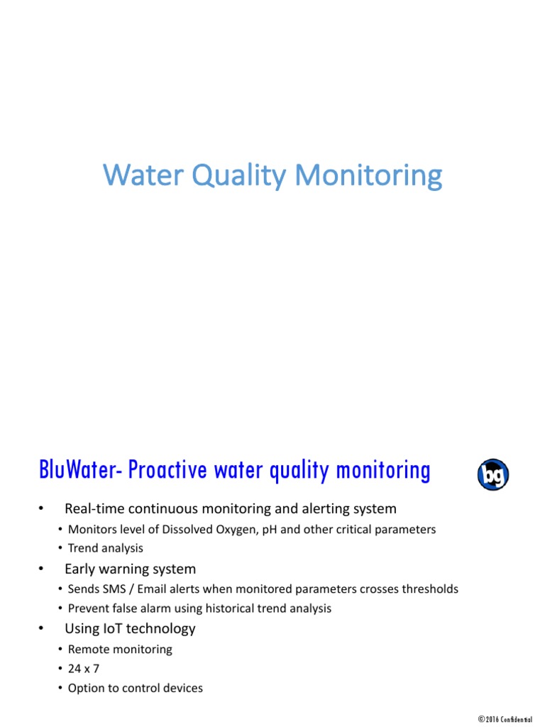 Water Quality Monitoring Slides | PDF | Water Quality | Internet Of Things