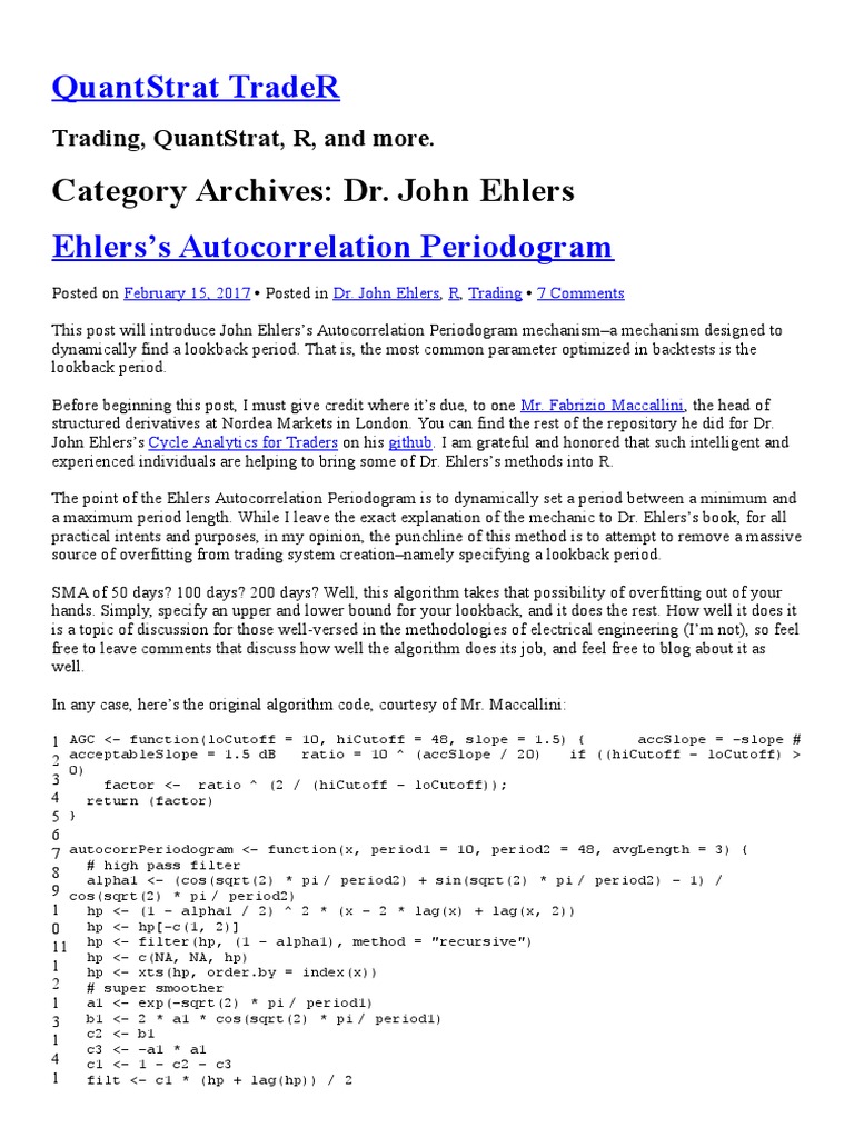 Quant Strat Trade R | PDF | Algorithmic Trading | Median
