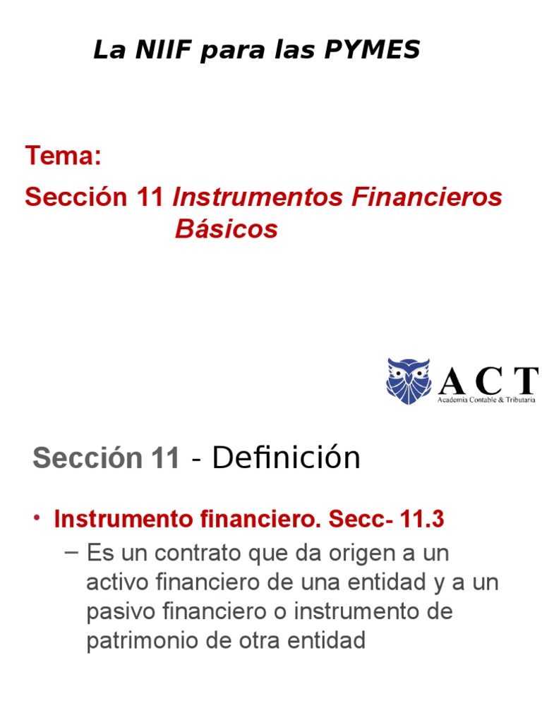 Seccion 11 La NIIF para Las PYMES | PDF | normas internacionales de ...