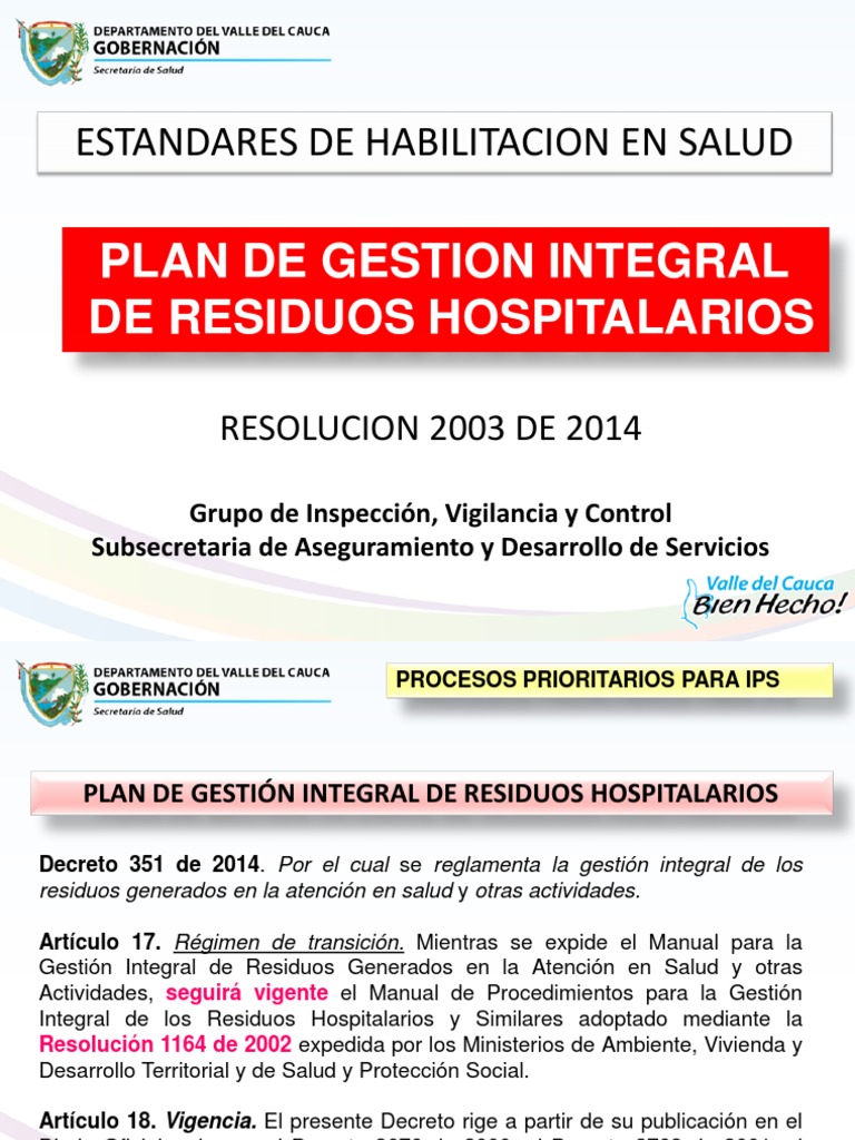 RESOLUCIÓN 1164 DE 2002 - PRESENTACIÓN.pdf | Gestión de residuos | Residuos