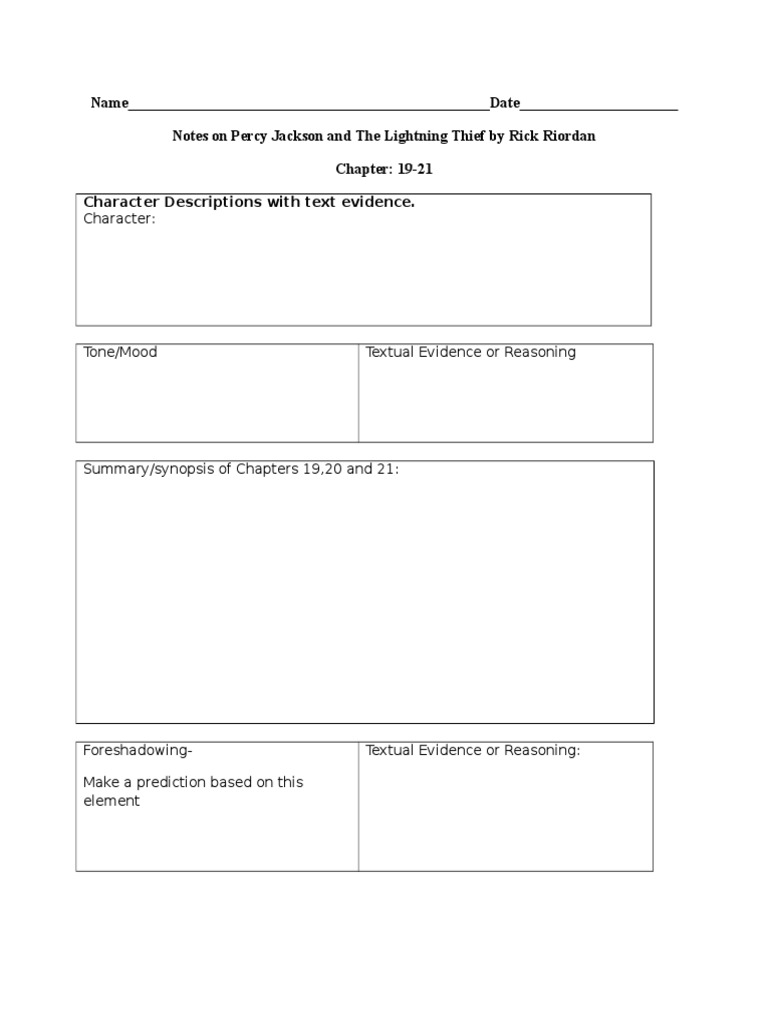 Percy Jackson Chapters 19-21 Analysis | PDF