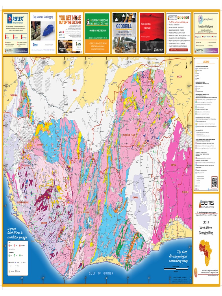 GEOLOGICAL MAP OF WEST AFRICA - Côte D'ivoire, Burkina Faso, Ghana ...