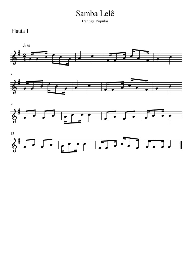Samba Lelê - Flauta 1 | PDF