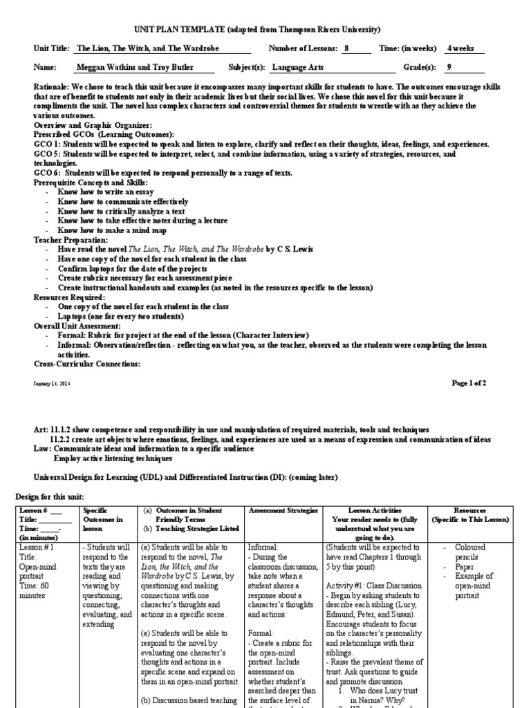 Literacy Unit Plan | Download Free PDF | Essays | Teachers