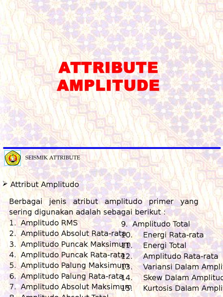 Atribut Amplitudo Seismik | PDF