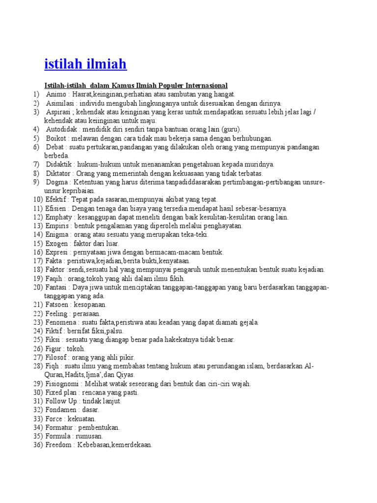 Istilah Ilmiah | PDF