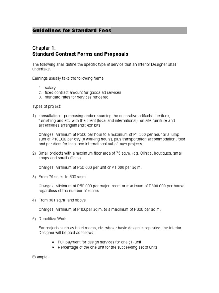 Guidelines For Standard Fees | PDF | Engineering | Business