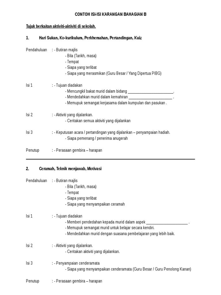 Contoh Isi Karangan | PDF