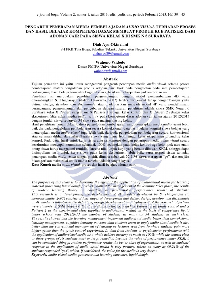 Pengaruh Penerapan Media Pembelajaran Audio Visual Terhadap Proses PDF ...